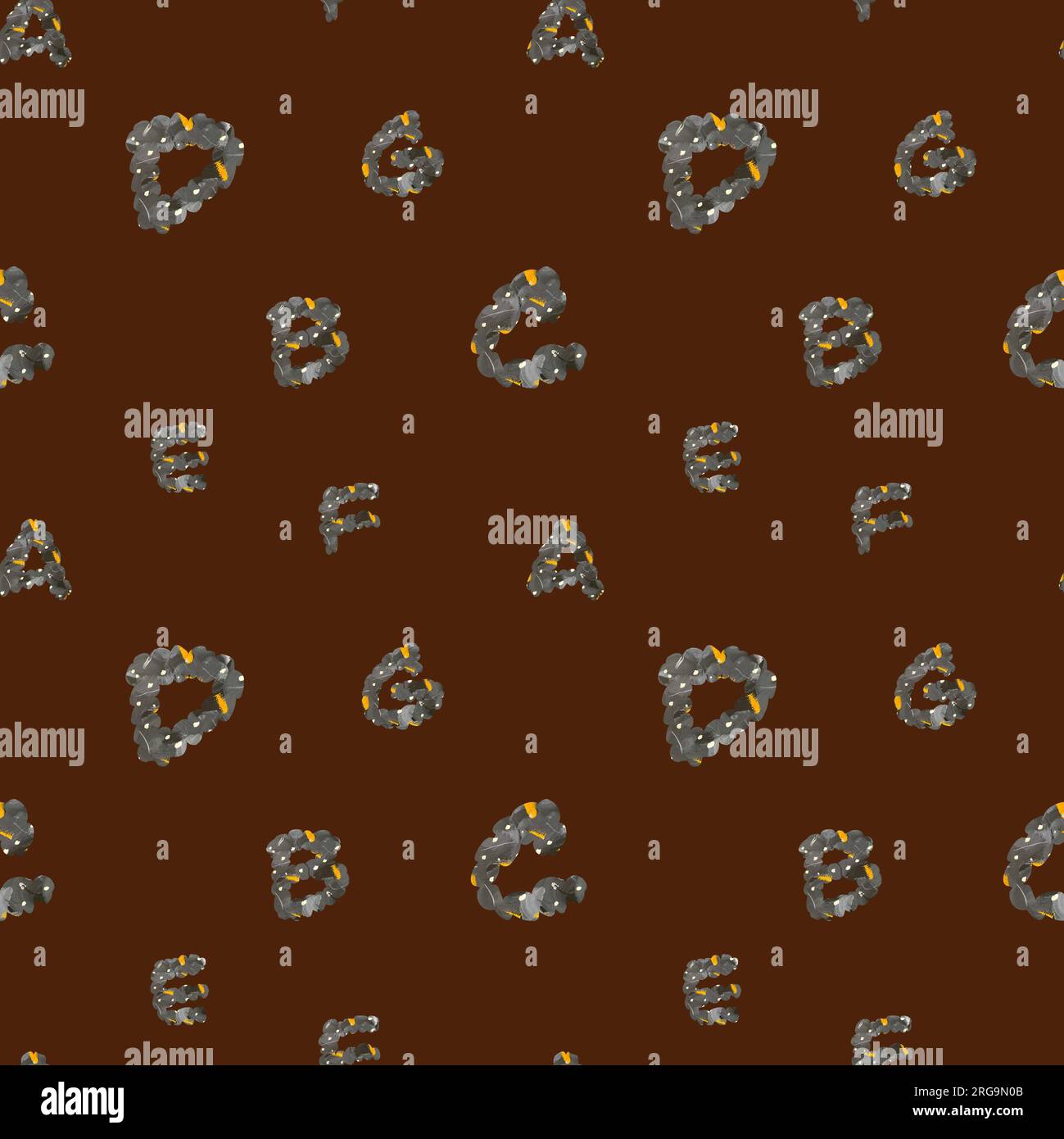 Alphabet letter grey yellow texture brown pattern Stock Photo - Alamy