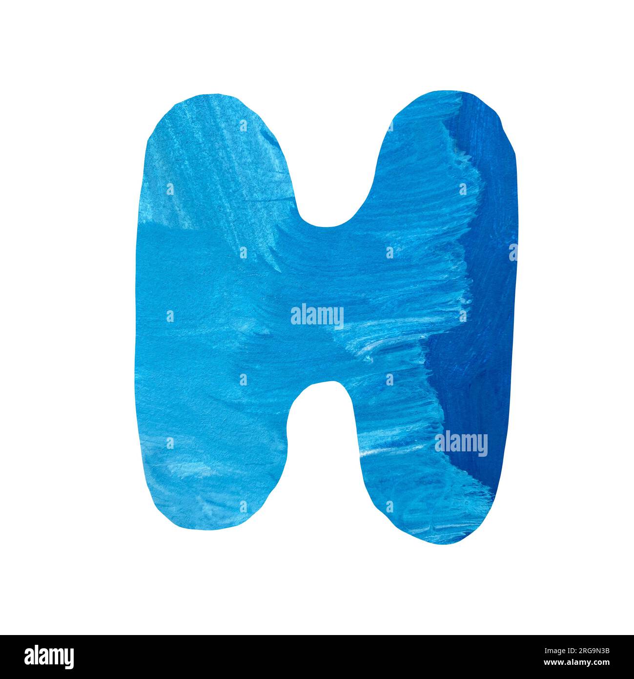 Letter H capital alphabet blue textured cut Stock Photo - Alamy