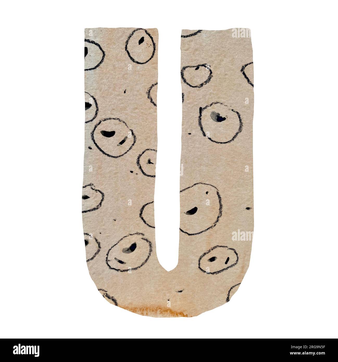 Capital letter U cut out paper alphabet Stock Photo - Alamy