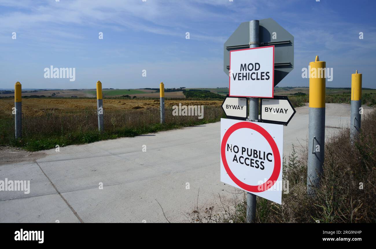 Signs on the Salisbury Plain Training Area, Wiltshire Stock Photo - Alamy