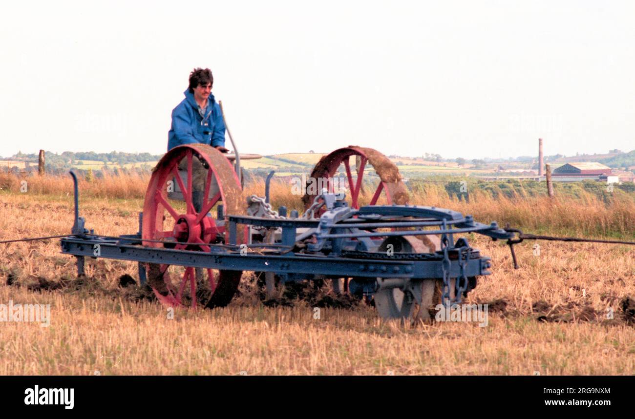 Plough for a Fowler Ploughing Engine combo in action Stock Photo - Alamy