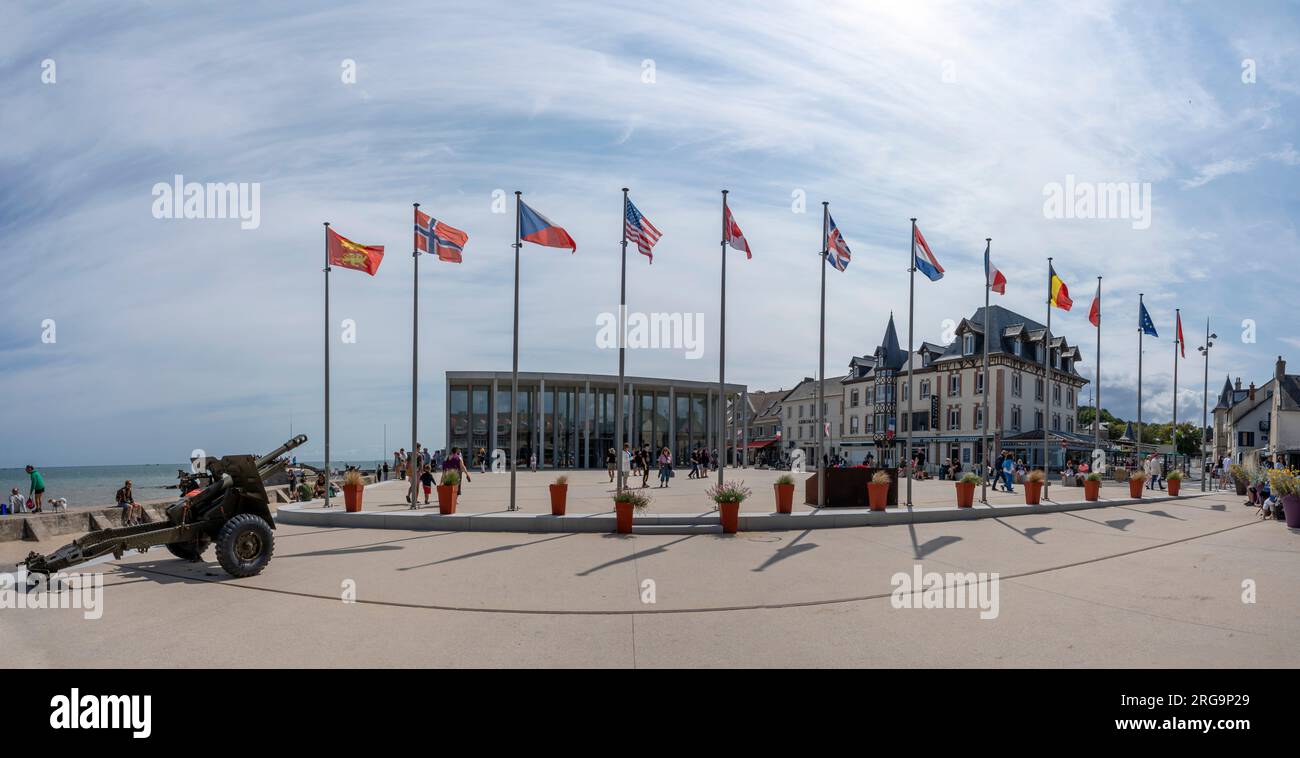 Arromanches-les-Bains, France - 02 21 2023: View of the new facade of ...