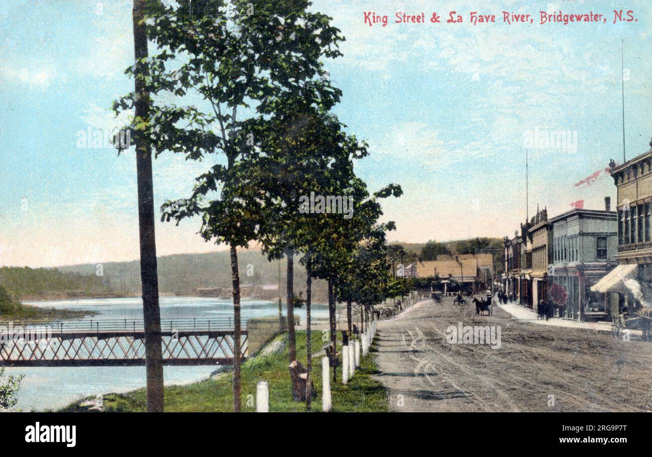 King Street and LaHave River, Bridgewater, Nova Scotia, Canada Stock ...