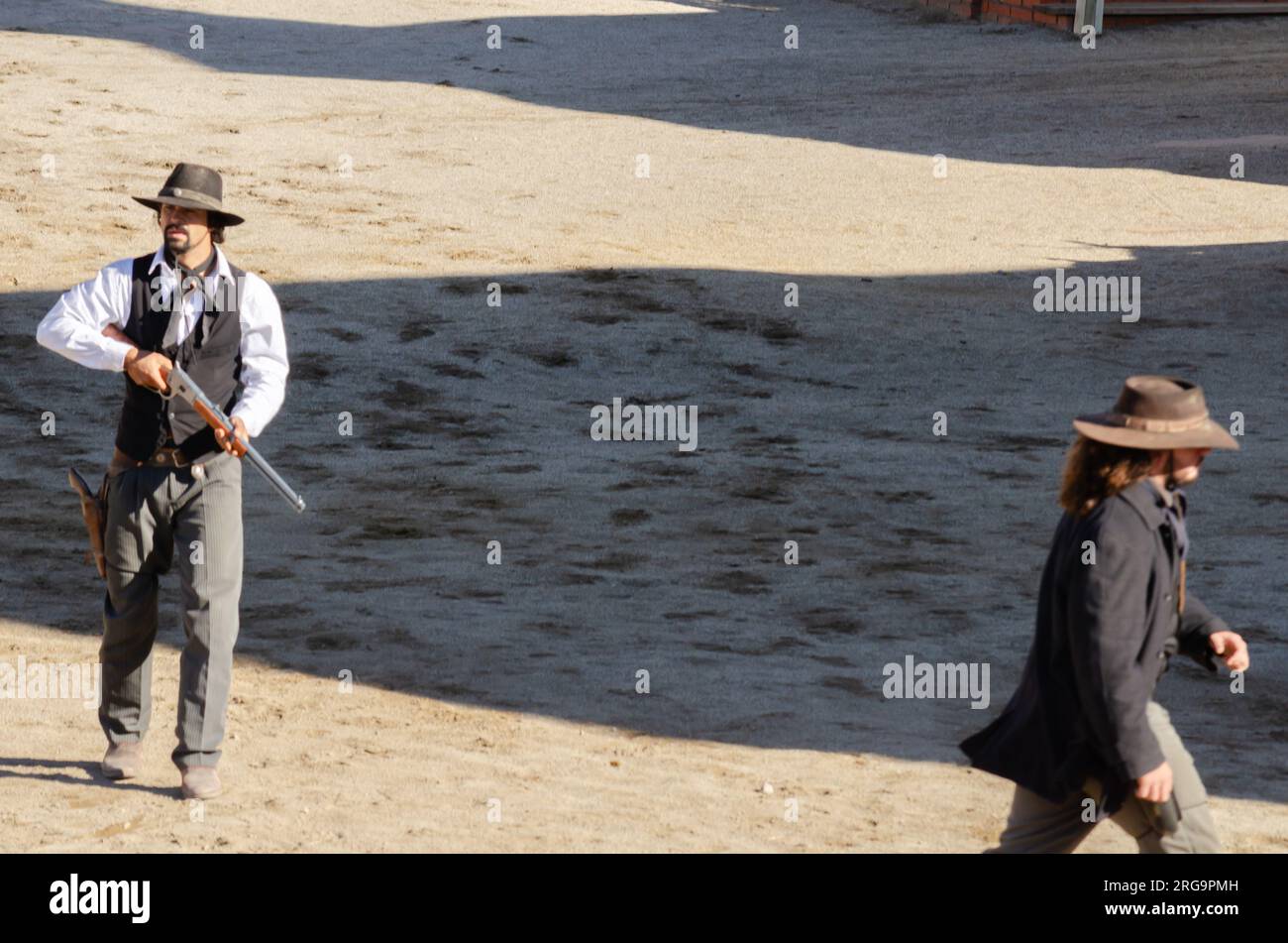 ALMERIA, SPAIN - 17 DECEMBER 2022 Dressed in distinctive Wild West ...