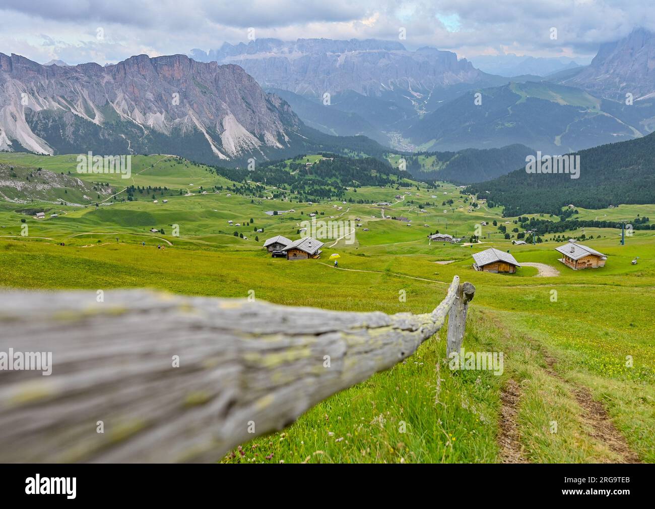 St. Ulrich, Italy. 21st July, 2023. View of the surrounding mountain ...