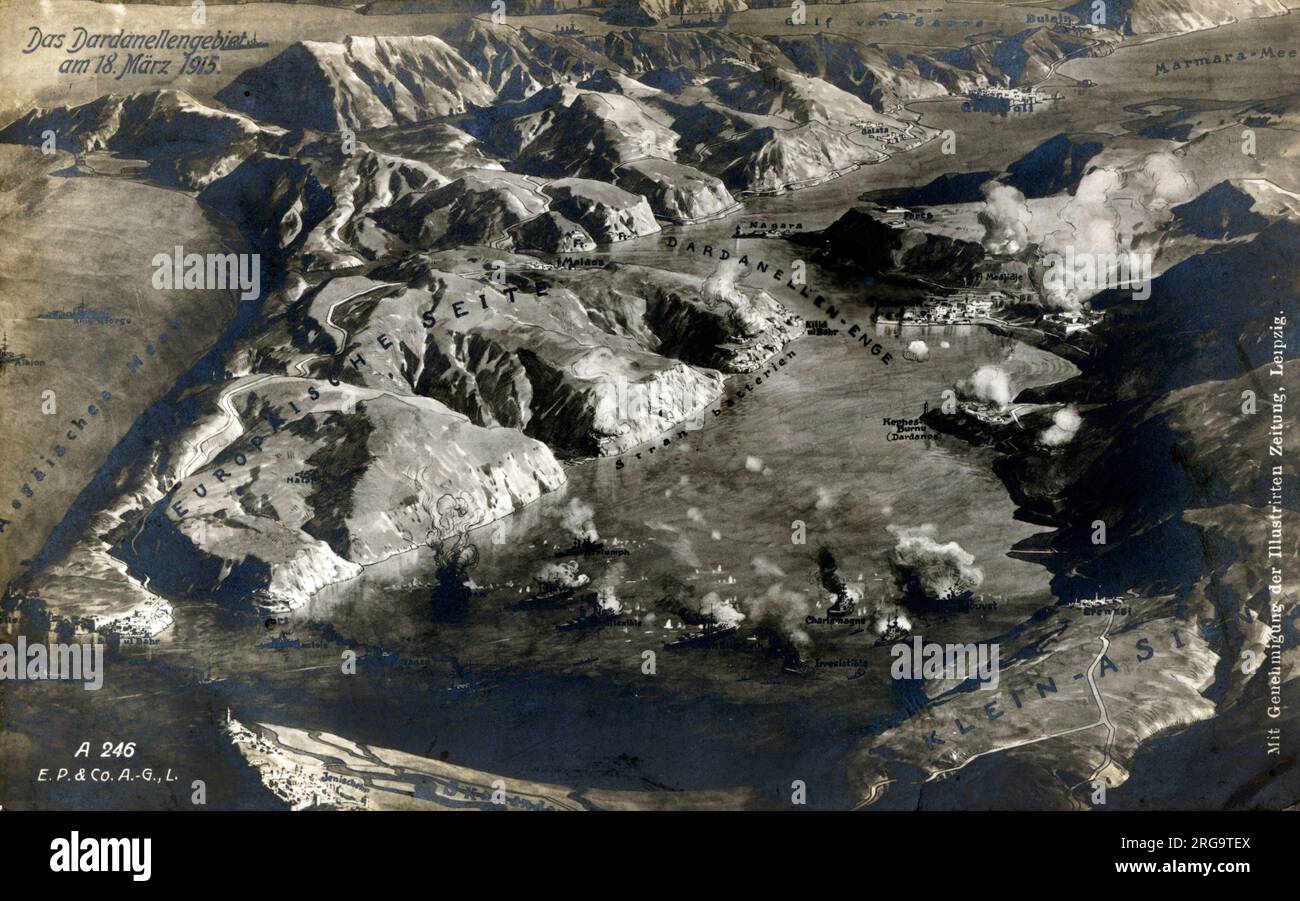 WW1 - Aerial View of the Dardanelles Battlefield theatre, Turkey on ...