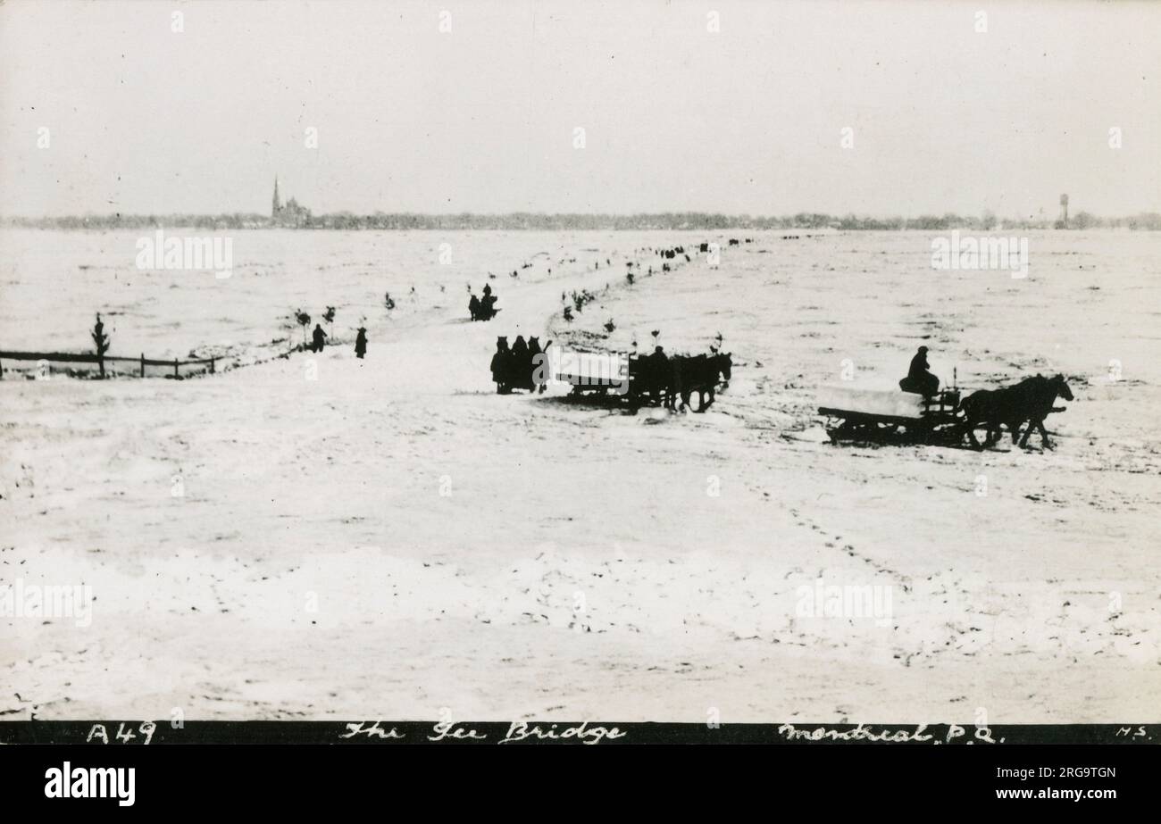 Crossing the Ice Bridge over the Saint Lawrence River, Montreal, Quebec ...