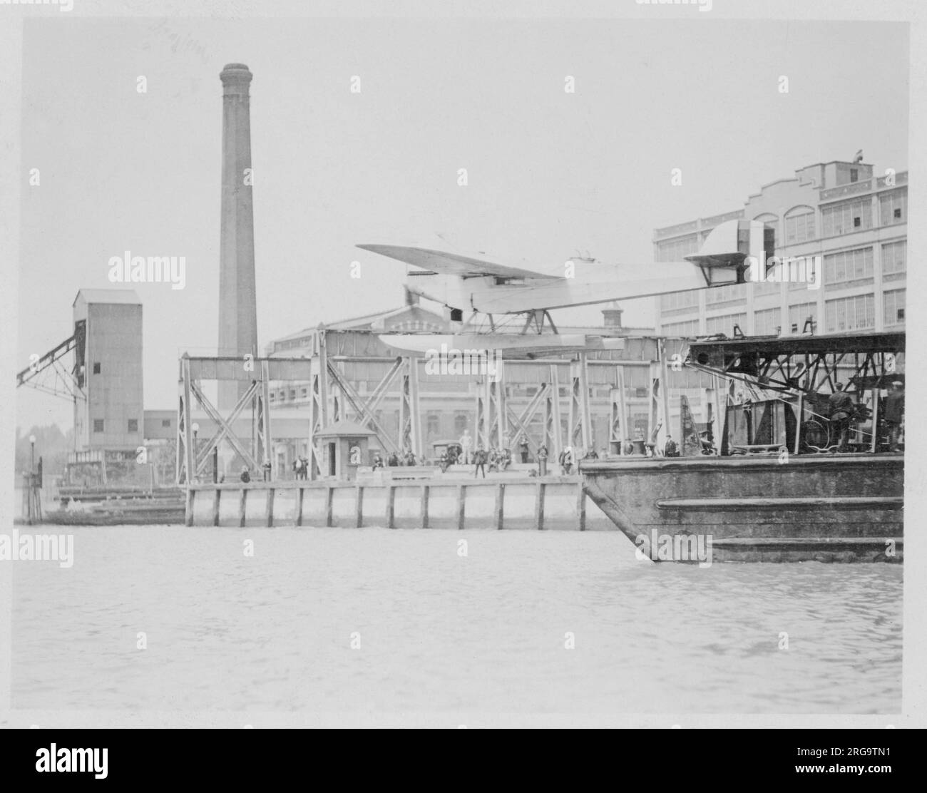 Martin MO float-plane observation aircraft, on catapult trials in ...