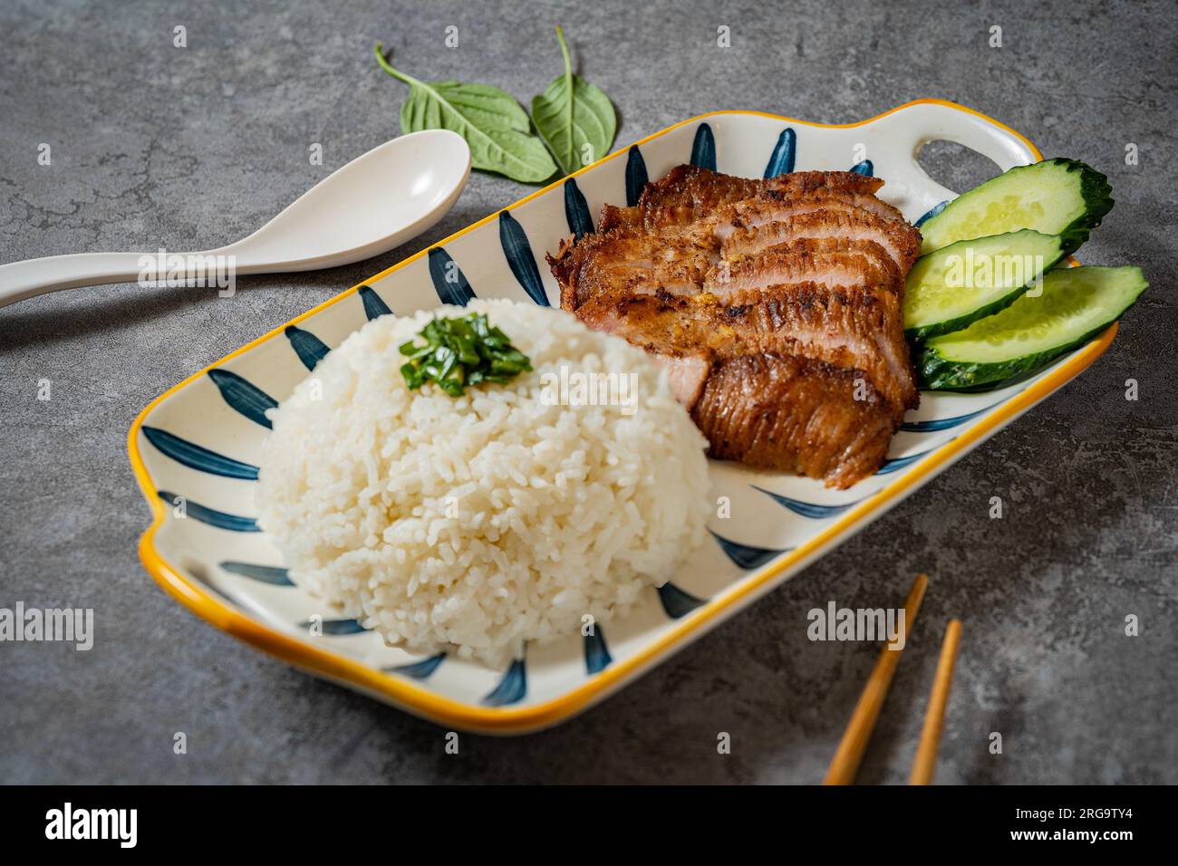 Vietnamese Rice served with Pork Neck Stock Photo - Alamy