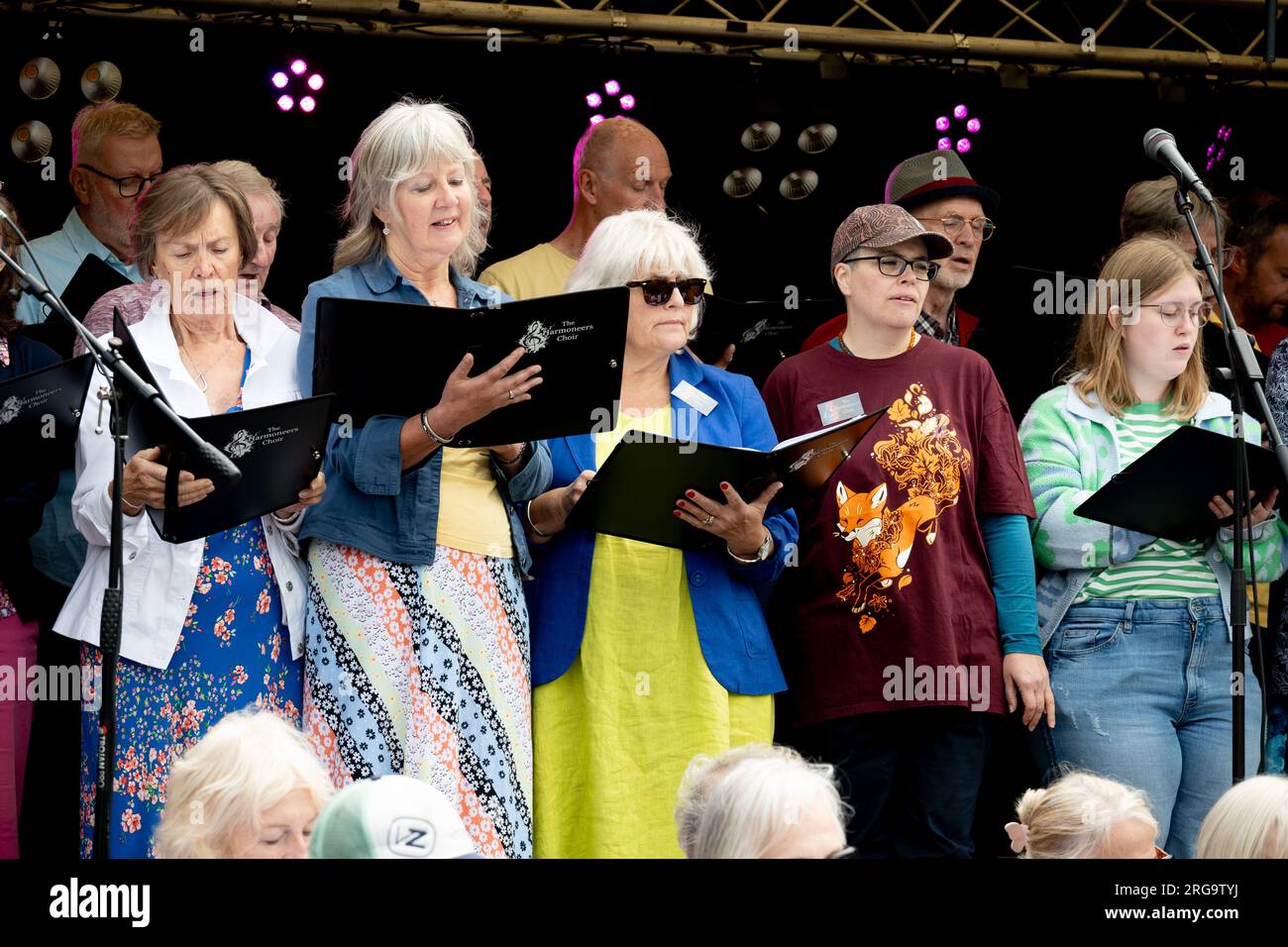 A choir at Art in the Park, Leamington Spa, Warwickshire, England, UK ...