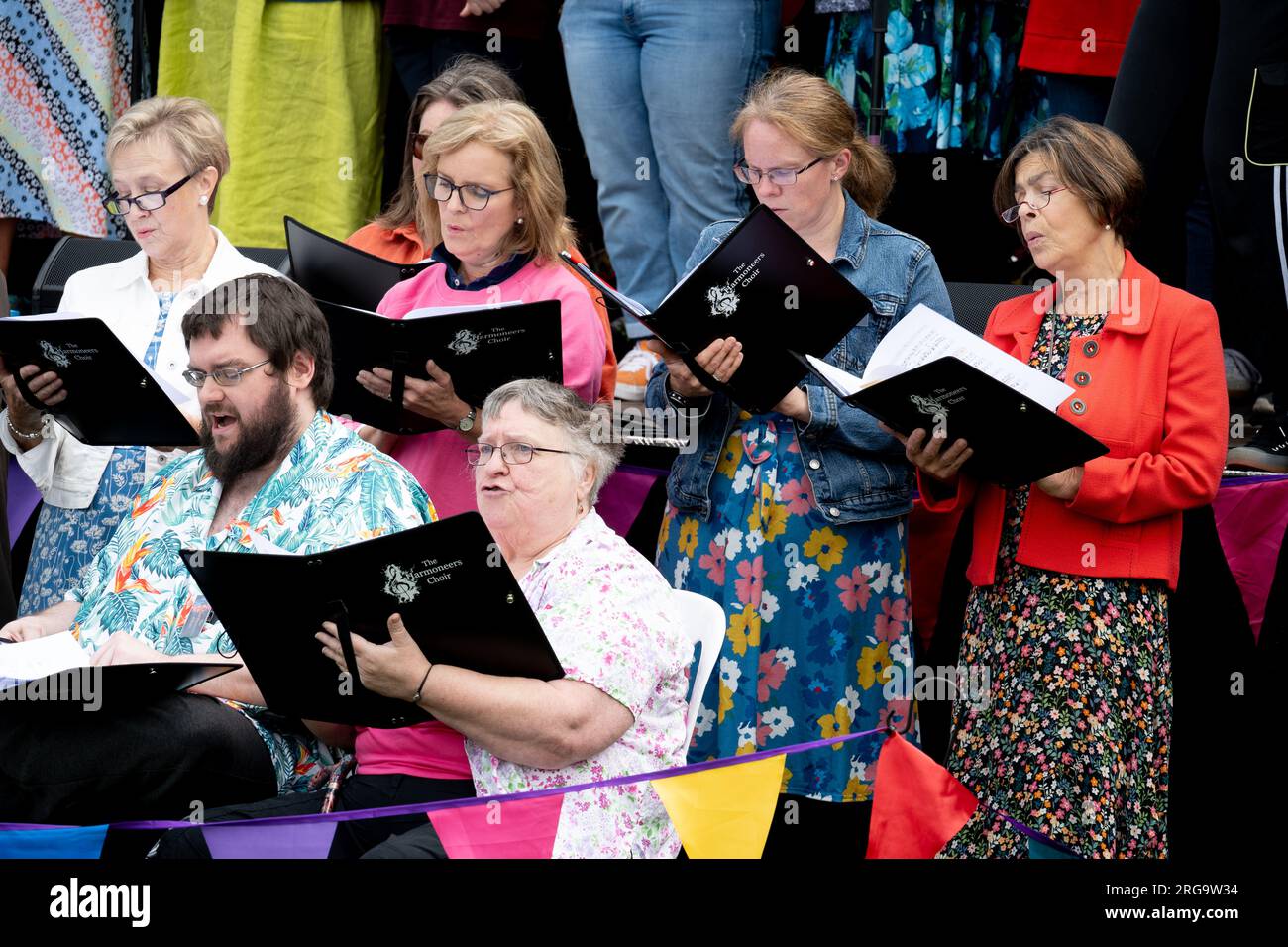 A choir at Art in the Park, Leamington Spa, Warwickshire, England, UK ...