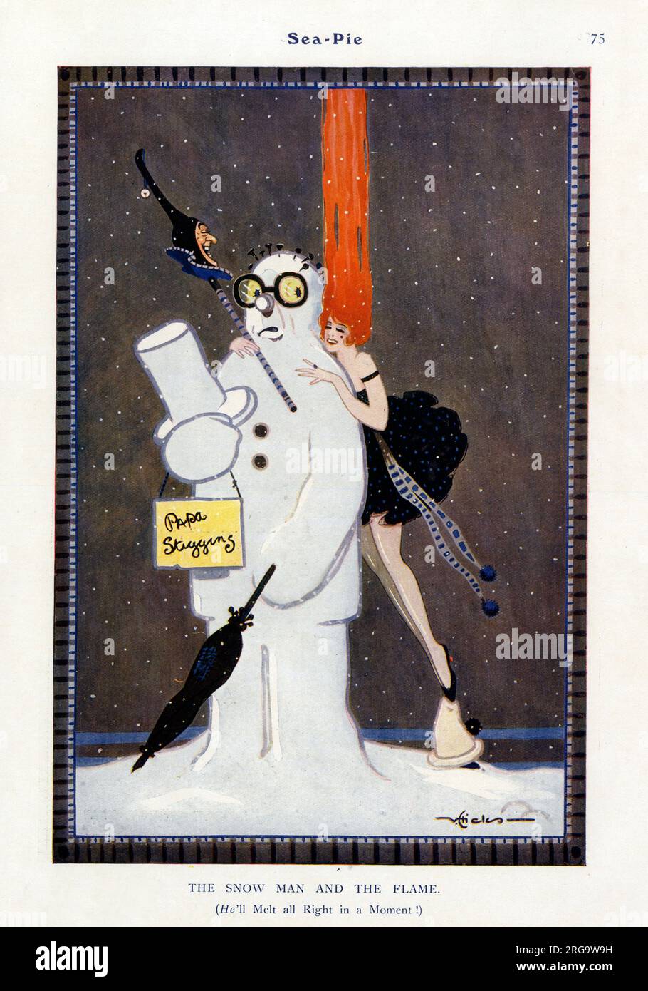 The Snow Man (Papa Stiggins) and the Flame (He'll Melt all Right in a ...