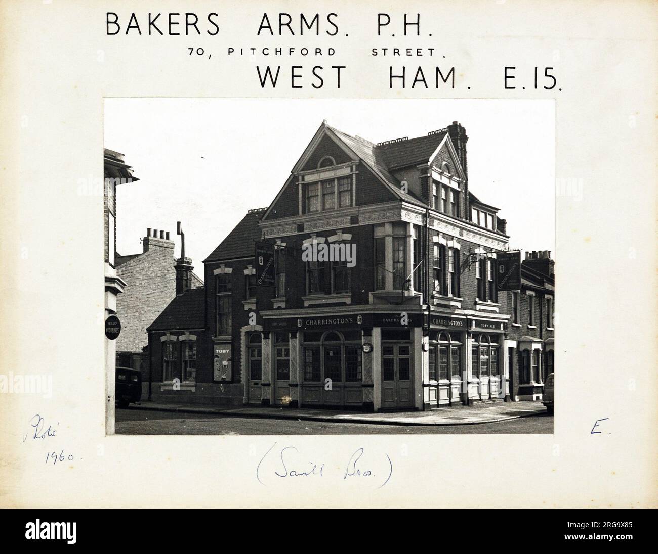 Photograph of Bakers Arms, West Ham, London. The main side of the print ...