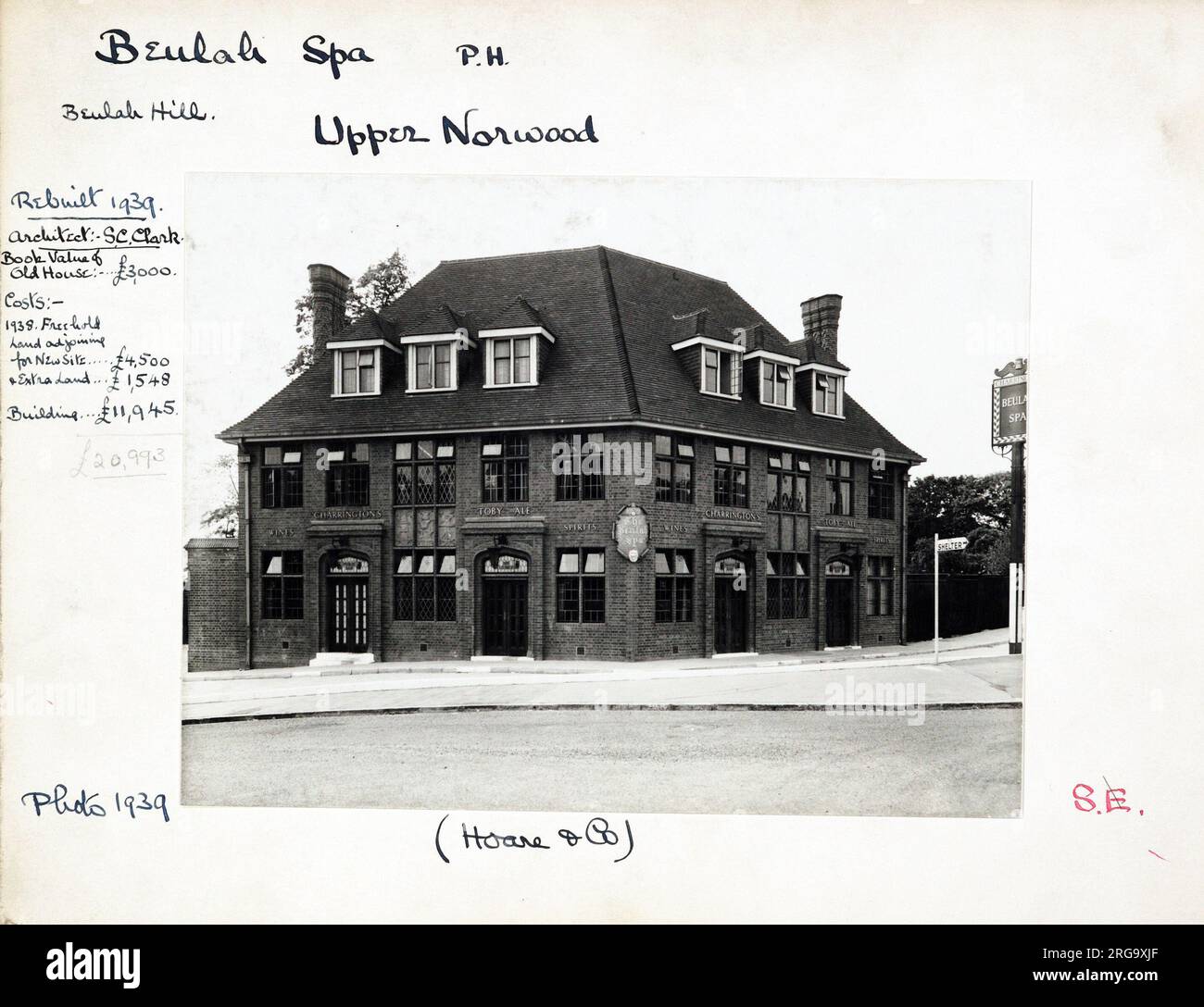 Photograph of Beulah Spa PH, Upper Norwood, London. The main side of ...