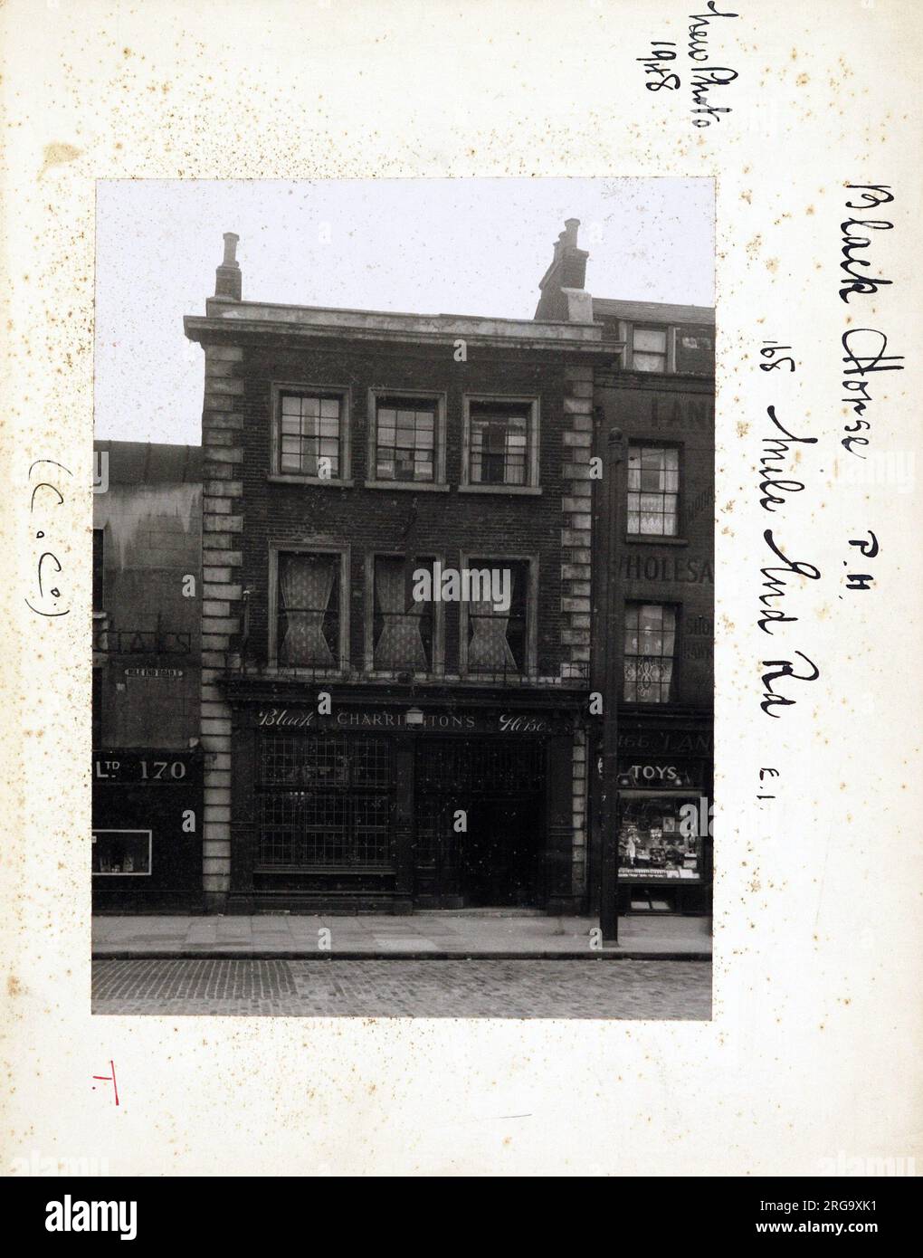 Photograph of Black Horse PH, Stepney, London. The main side of the ...