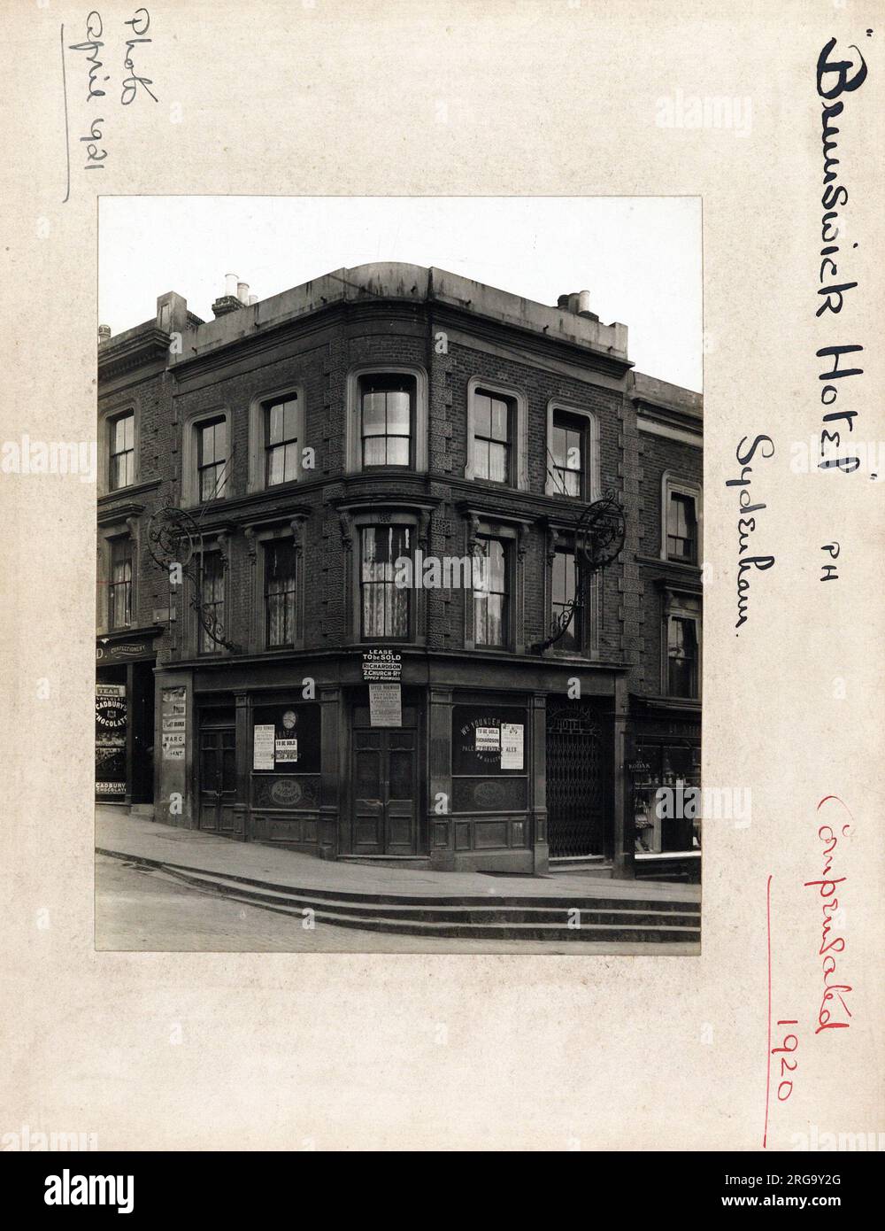 Photograph of Brunswick Hotel, Sydenham, London. The main side of the ...