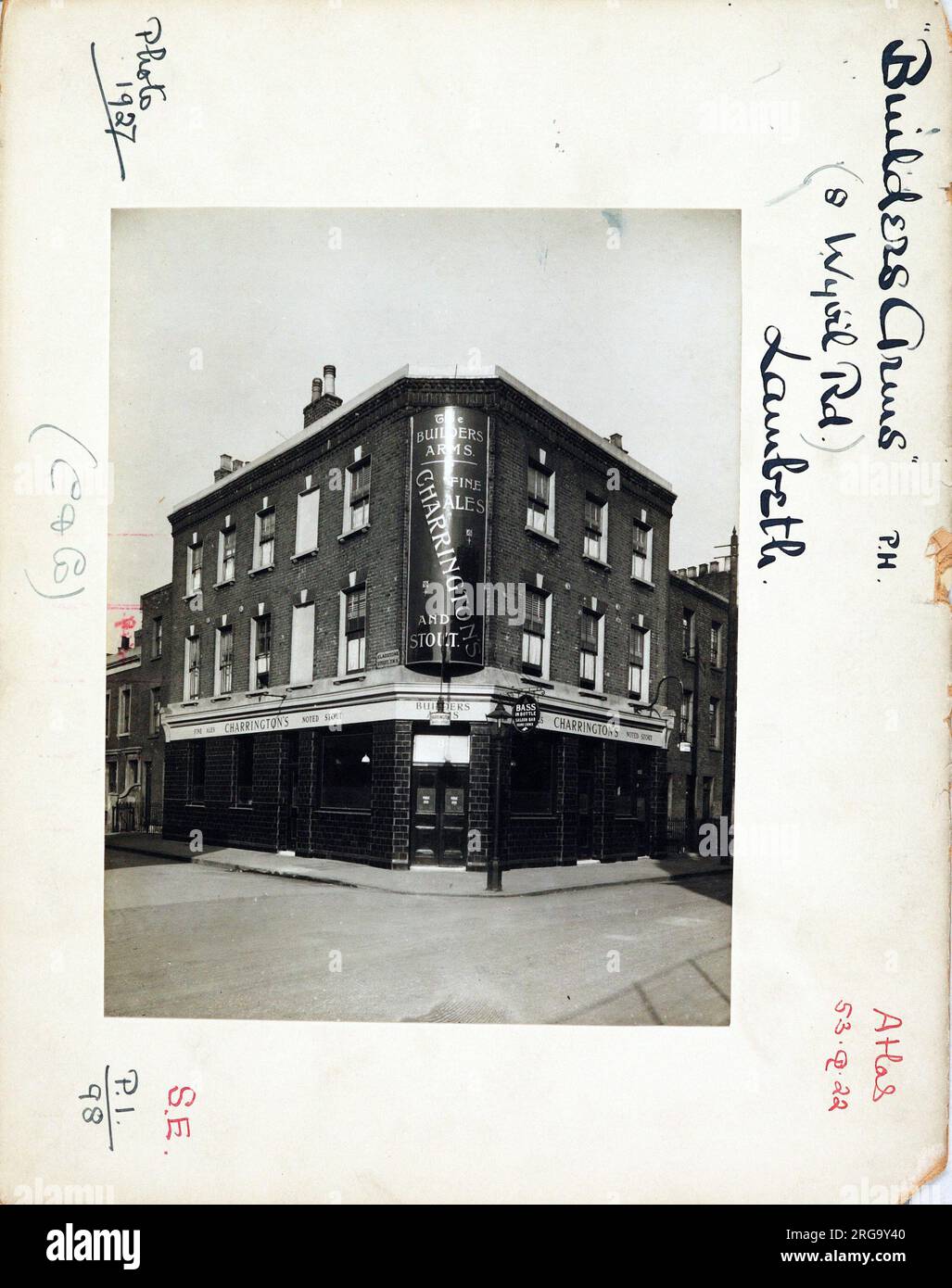 Photograph of Builders Arms, Lambeth, London. The main side of the ...