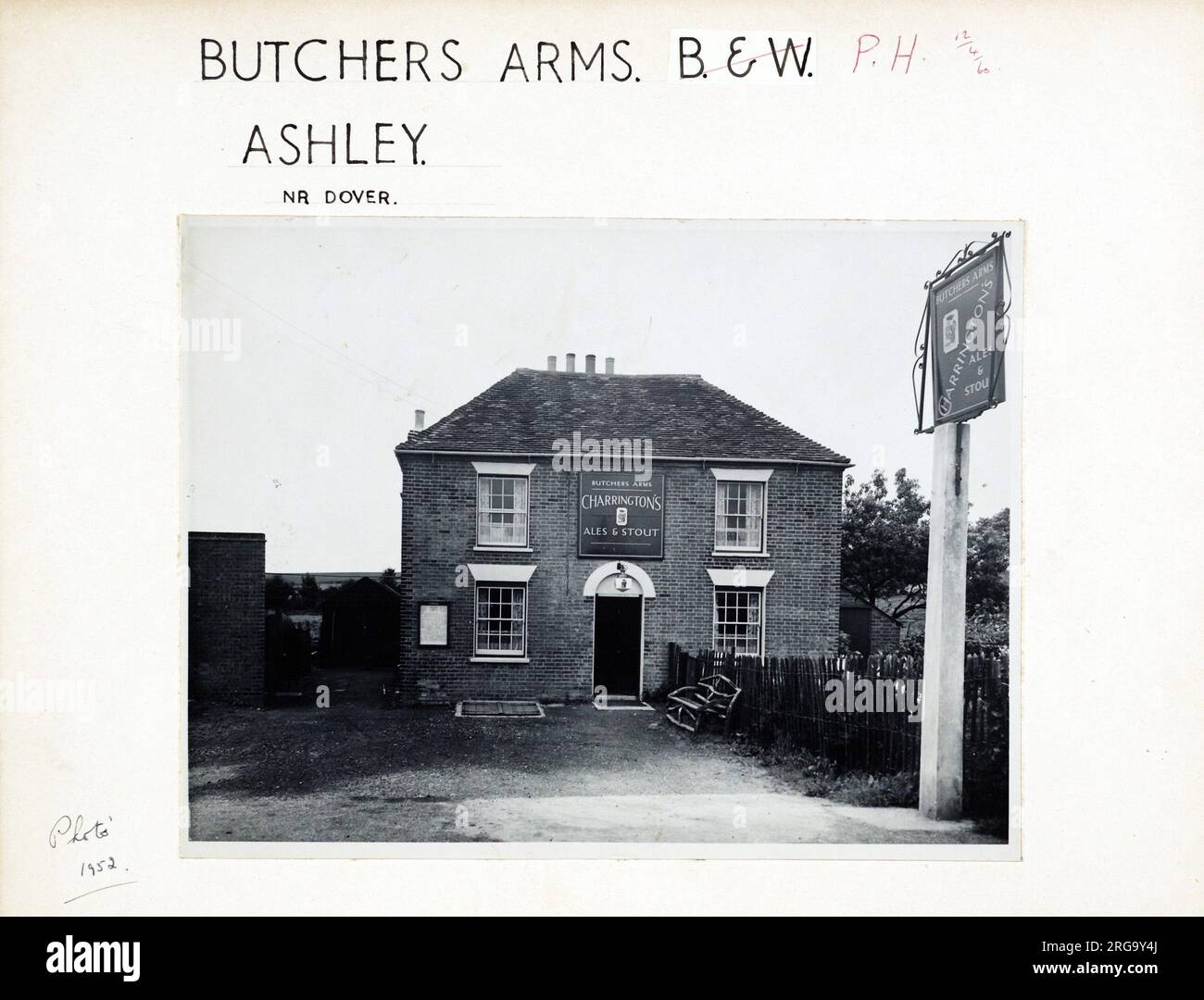 Photograph of Butchers Arms, Ashley, Kent. The main side of the print ...