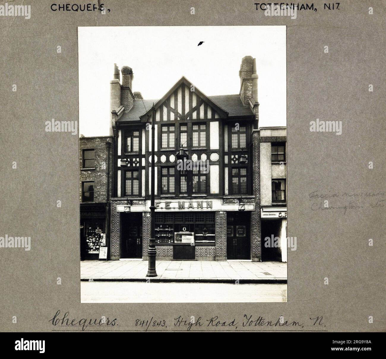 Photograph of Chequers PH, Tottenham, London. The main side of the ...