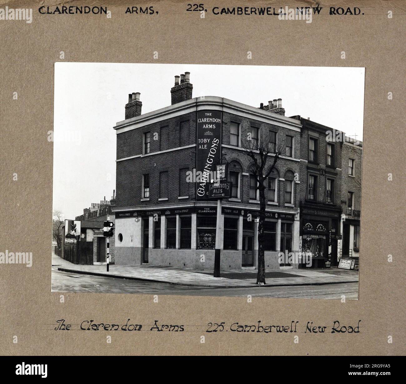 Photograph of Clarendon Arms, Camberwell, London. The main side of the print (shown here ...