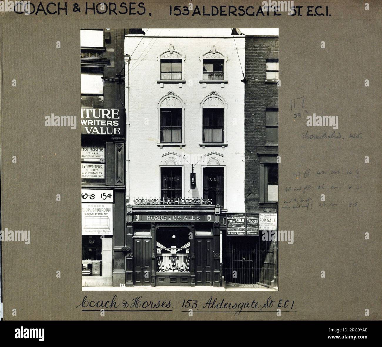 Photograph of Coach & Horses PH, Barbican, London. The main side of the ...