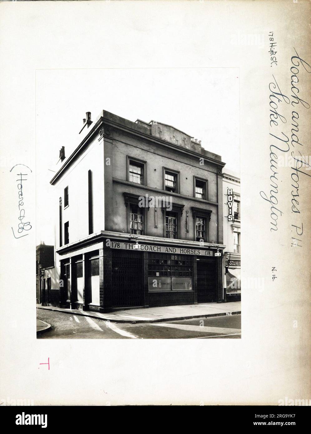 Photograph of Coach & Horses PH, Stoke Newington, London. The main side ...