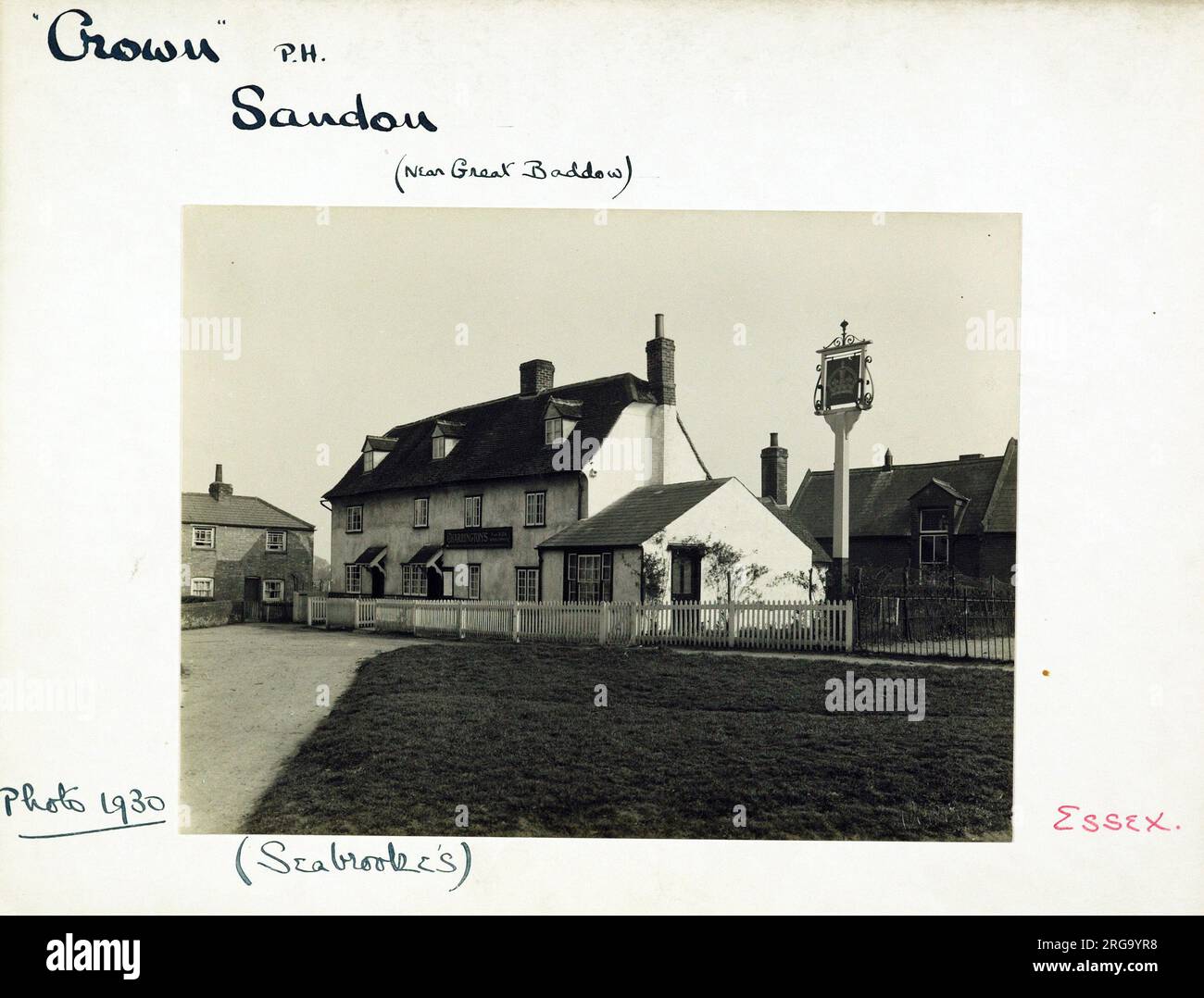 Photograph of Crown PH, Sandon, Essex. The main side of the print ...