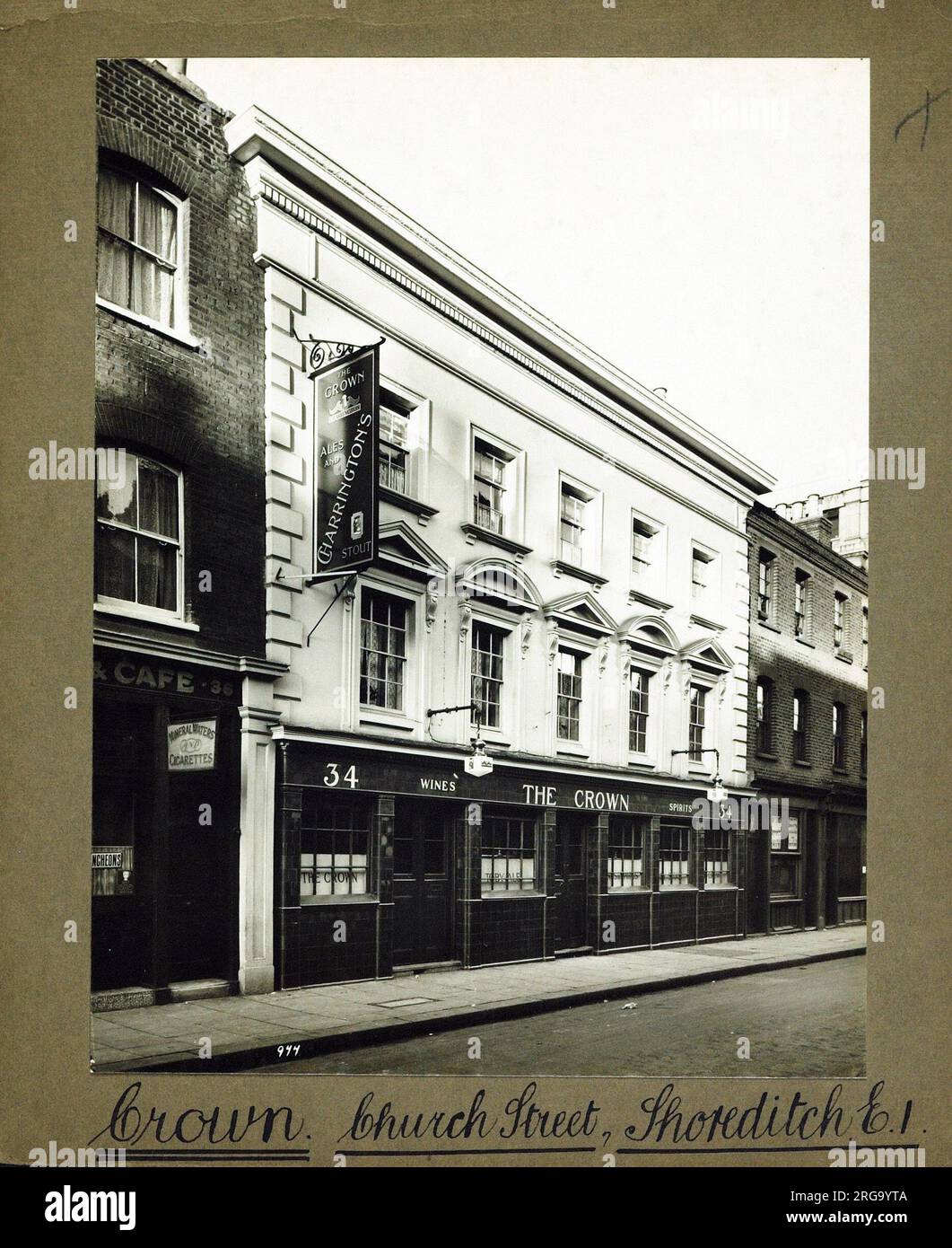 Photograph of Crown PH, Shoreditch, London. The main side of the print ...
