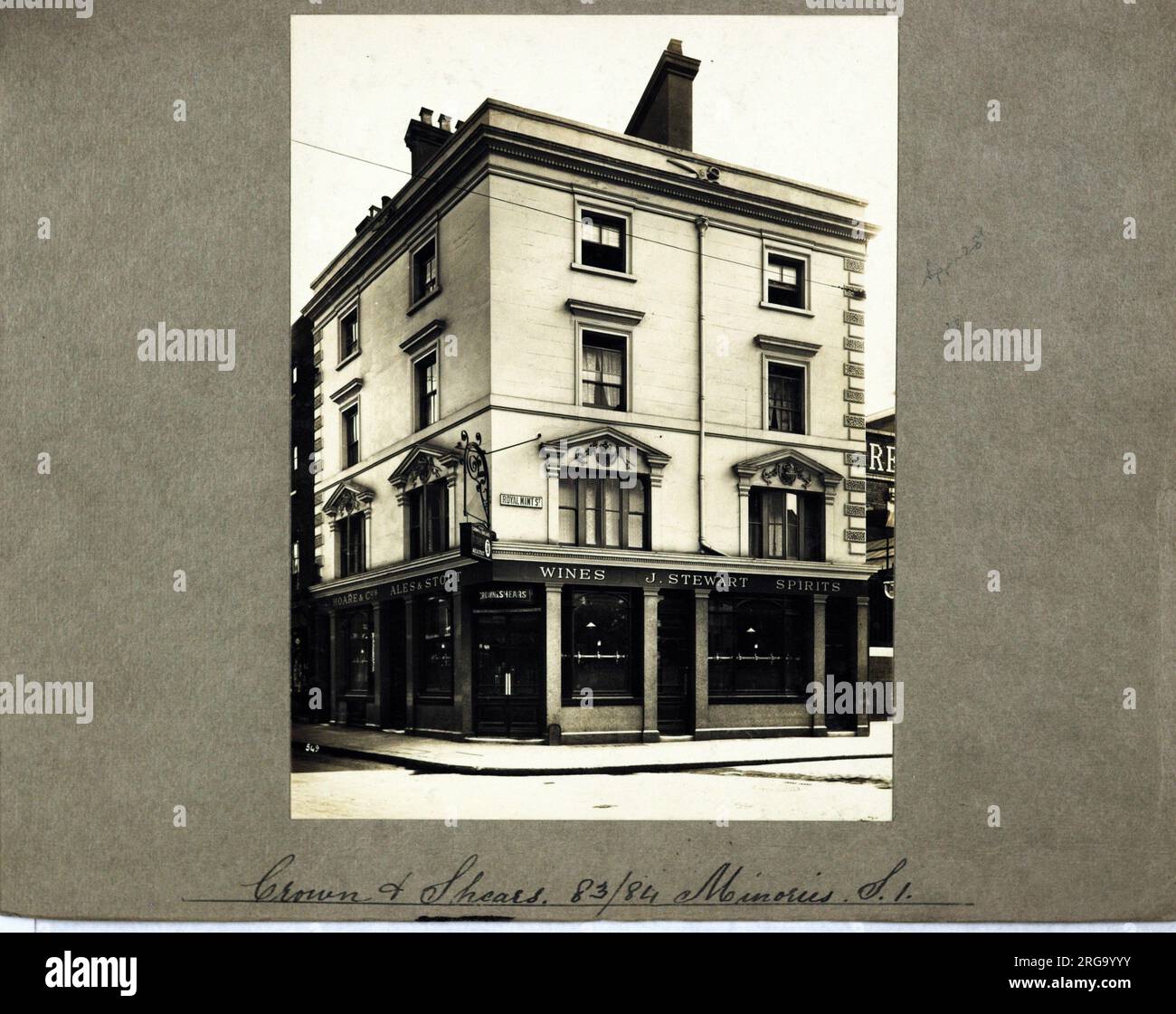 Photograph of Crown & Shears PH, Minories, London. The main side of the ...