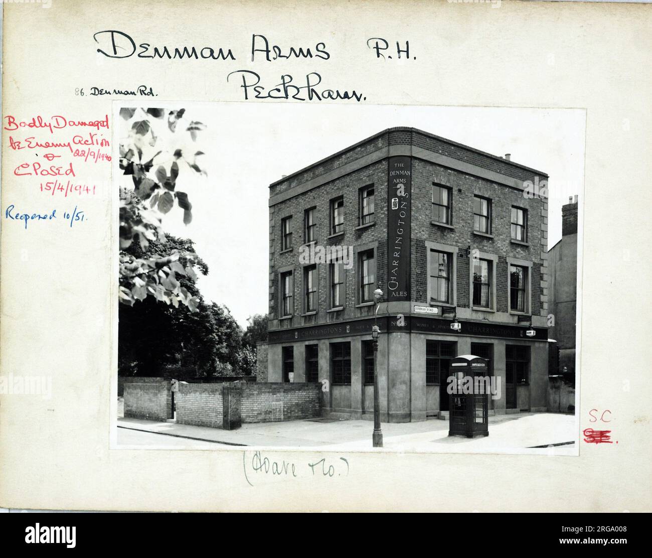 Photograph of Denman Arms, Peckham, London. The main side of the print ...