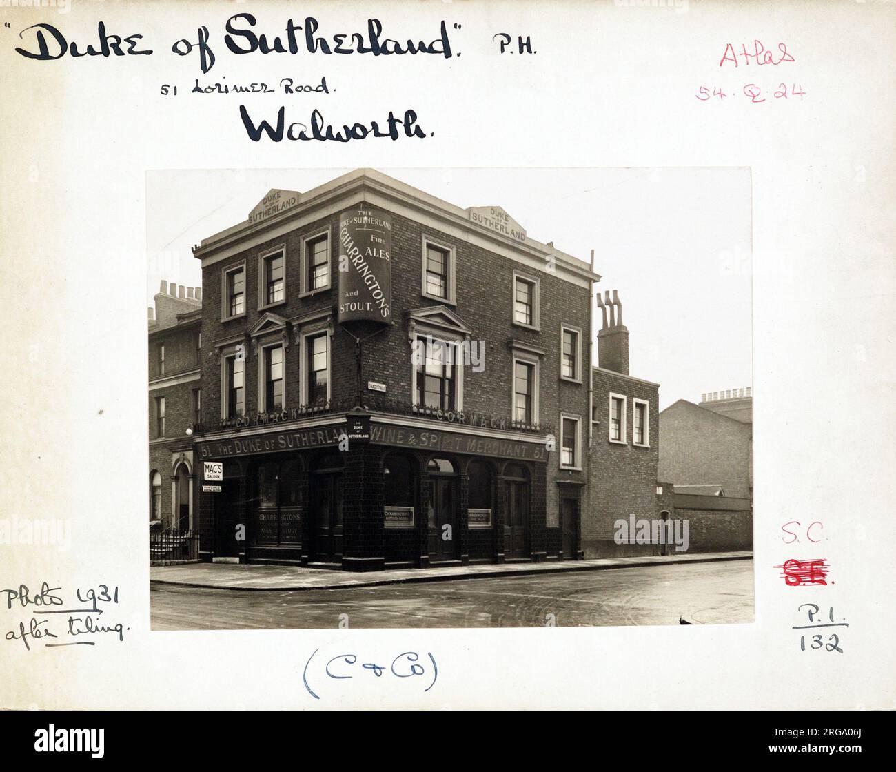Photograph of Duke Of Sutherland PH, Walworth, London. The main side of ...