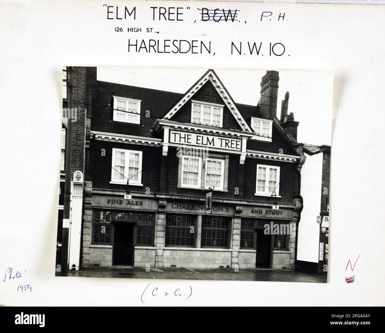 Photograph of Elm Tree PH, Harlesden, London. The main side of the ...