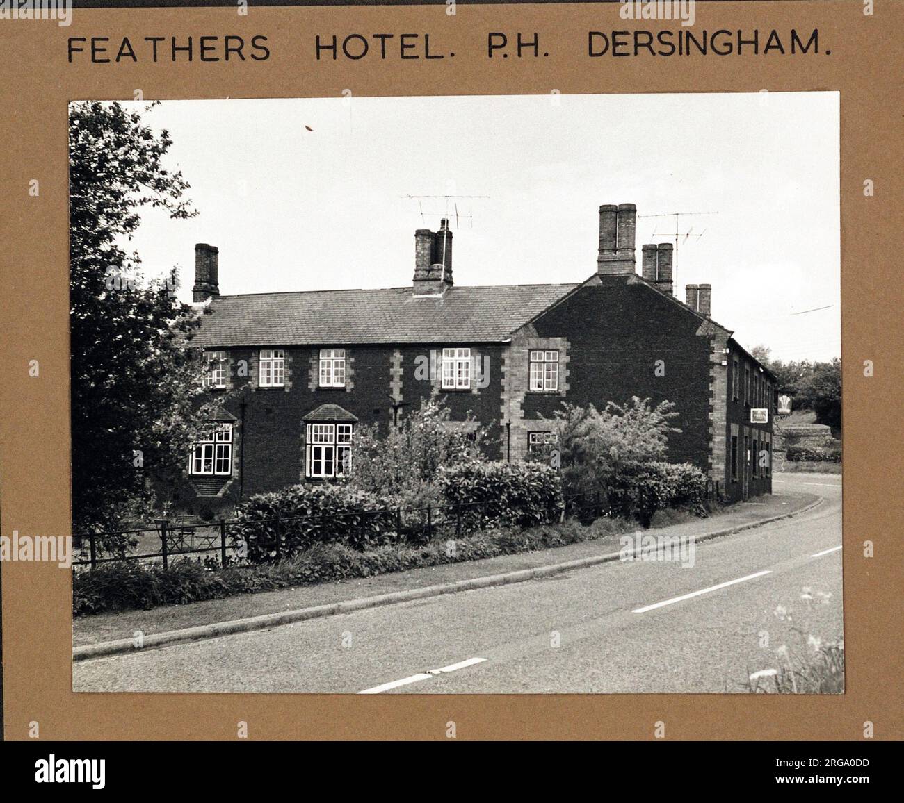 Photograph of Feathers Hotel, Dersingham, Norfolk. The main side of the ...