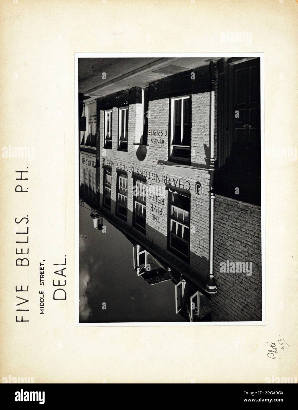 Photograph of Five Bells PH, Deal, Kent. The main side of the print (shown here) depicts: Left ...