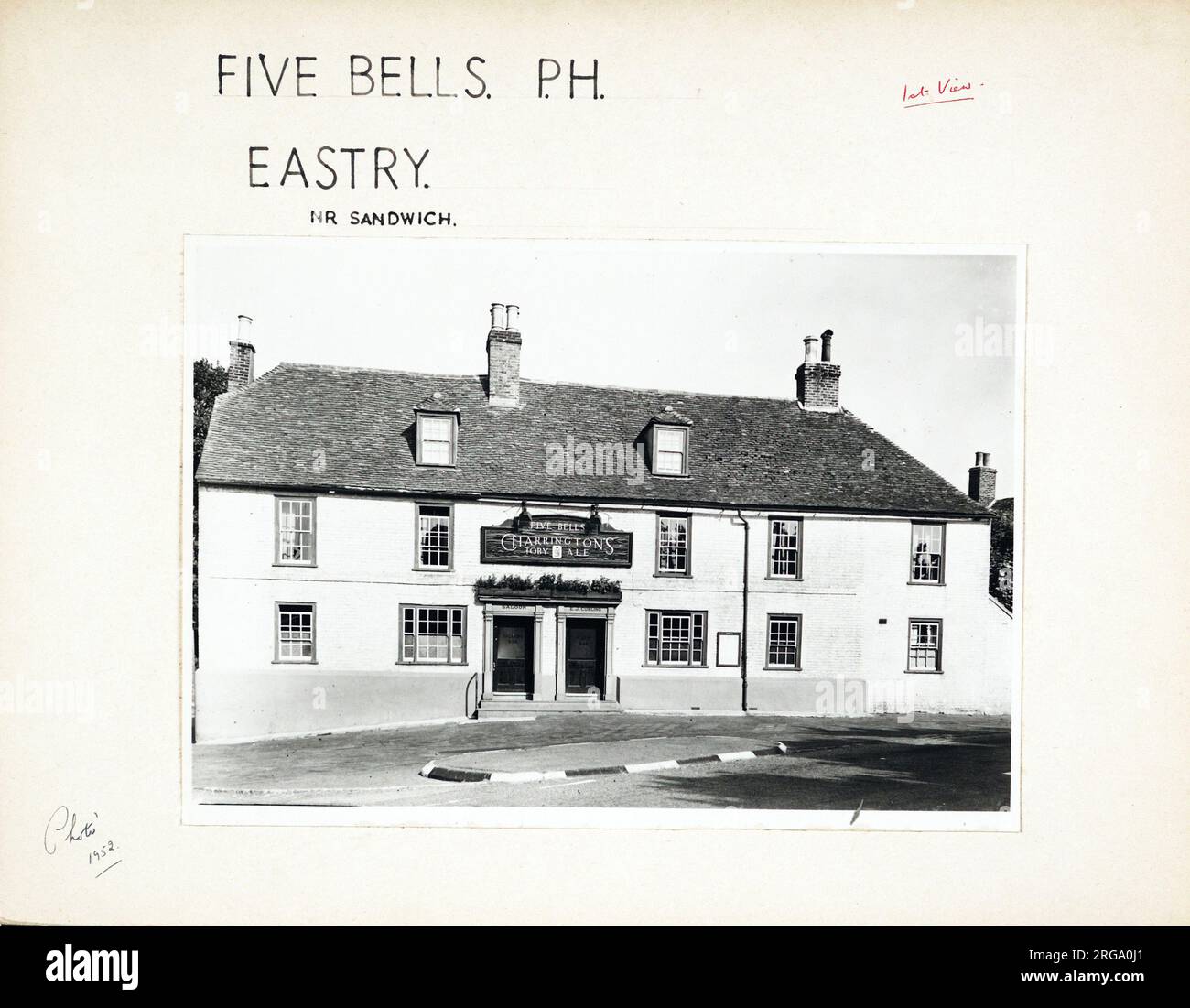 Photograph of Five Bells PH, Eastry, Kent. The main side of the print (shown here) depicts: Face ...