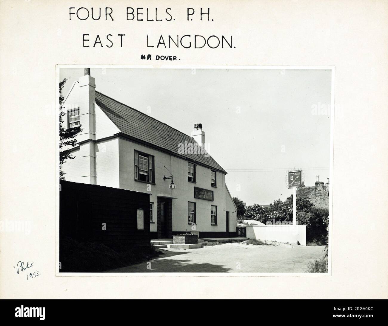 Photograph of Four Bells PH, East Langdon, Kent. The main side of the ...