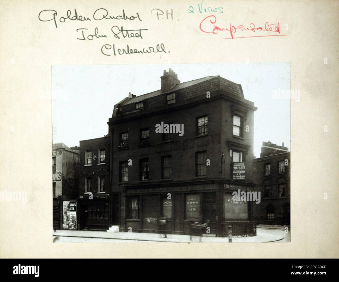 Photograph of Golden Anchor PH, Clerkenwell, London. The main side of ...