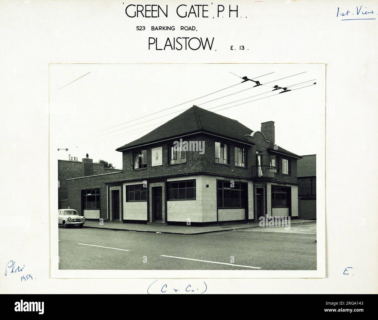 Photograph of Green Gate PH, Plaistow, London. The main side of the ...