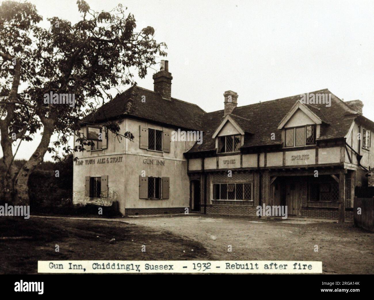Photograph of Gun Inn, Chiddingley, Sussex. The main side of the print ...