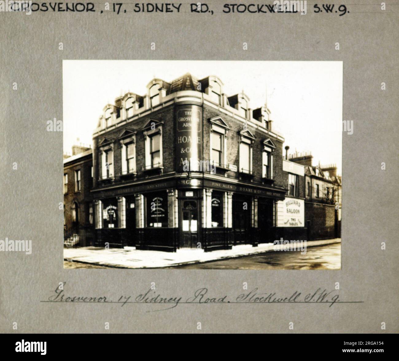 Photograph of Grosvenor Arms, Stockwell, London. The main side of the ...