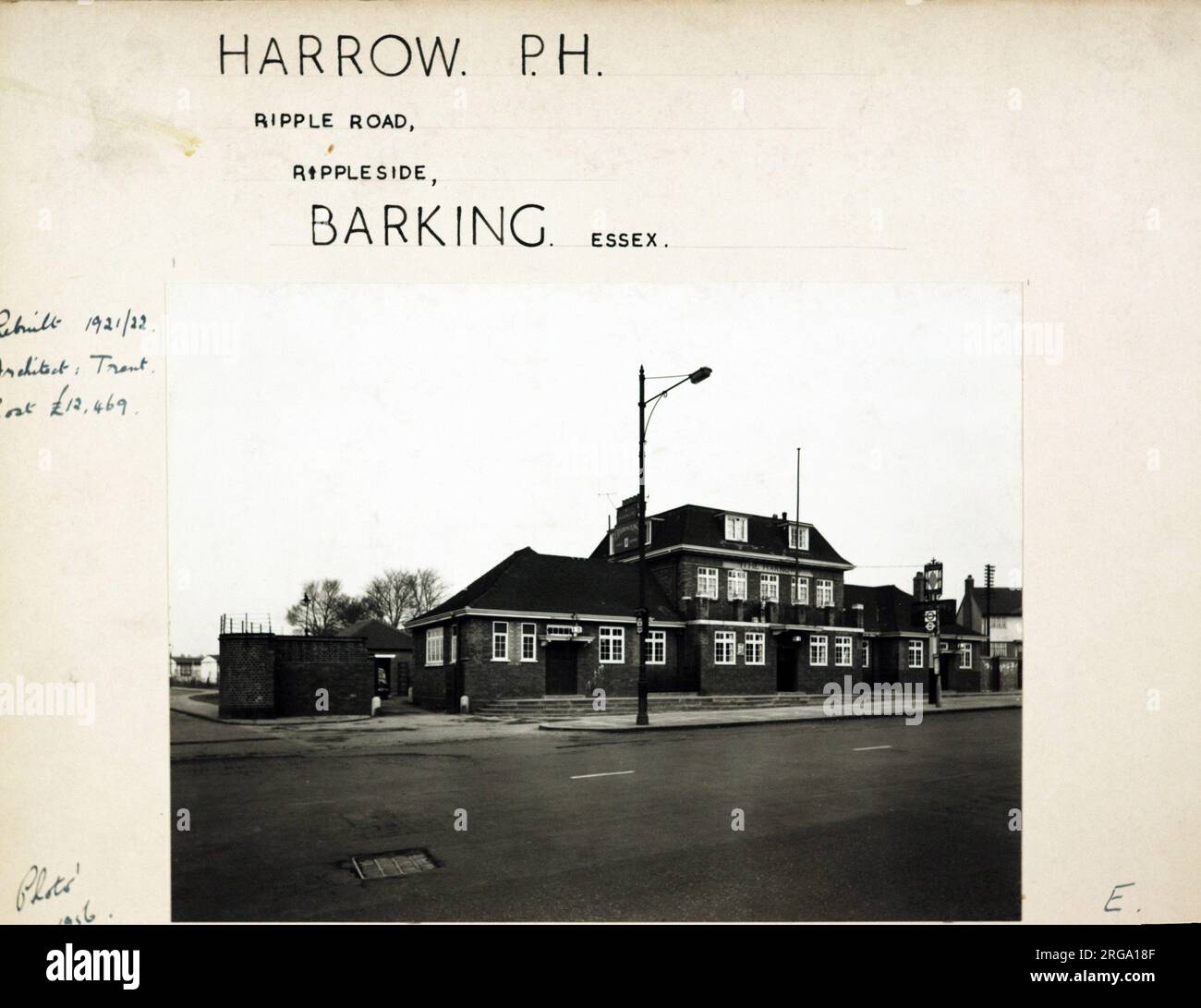 Photograph of Harrow PH, Barking, Essex. The main side of the print ...