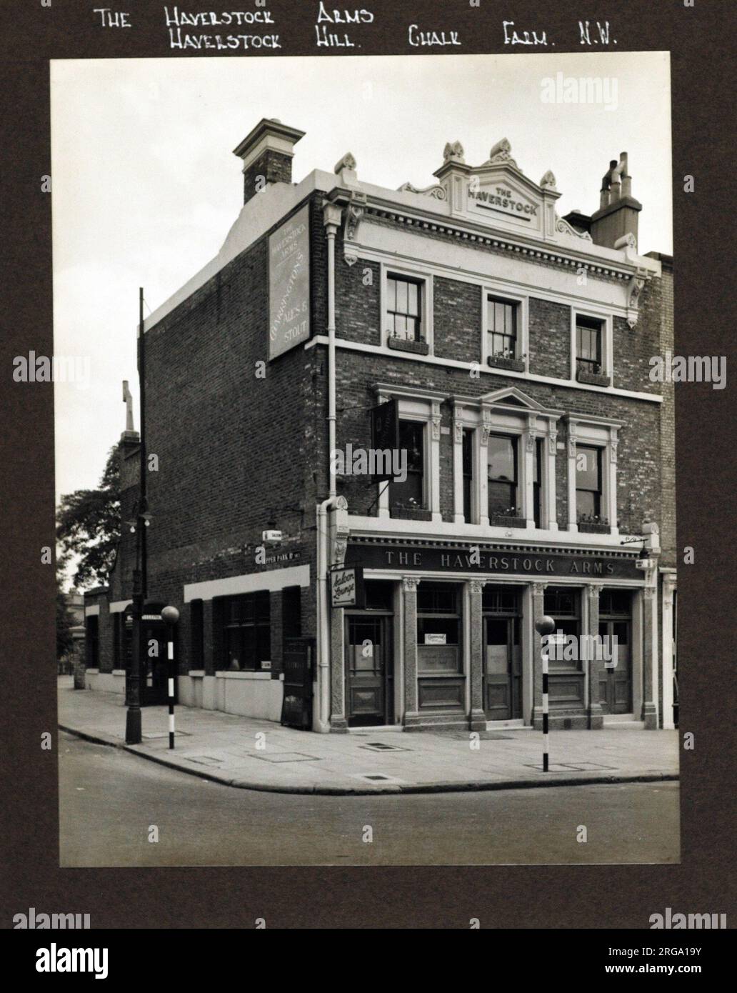 Photograph of Haverstock Arms, Chalk Farm, London. The main side of the ...