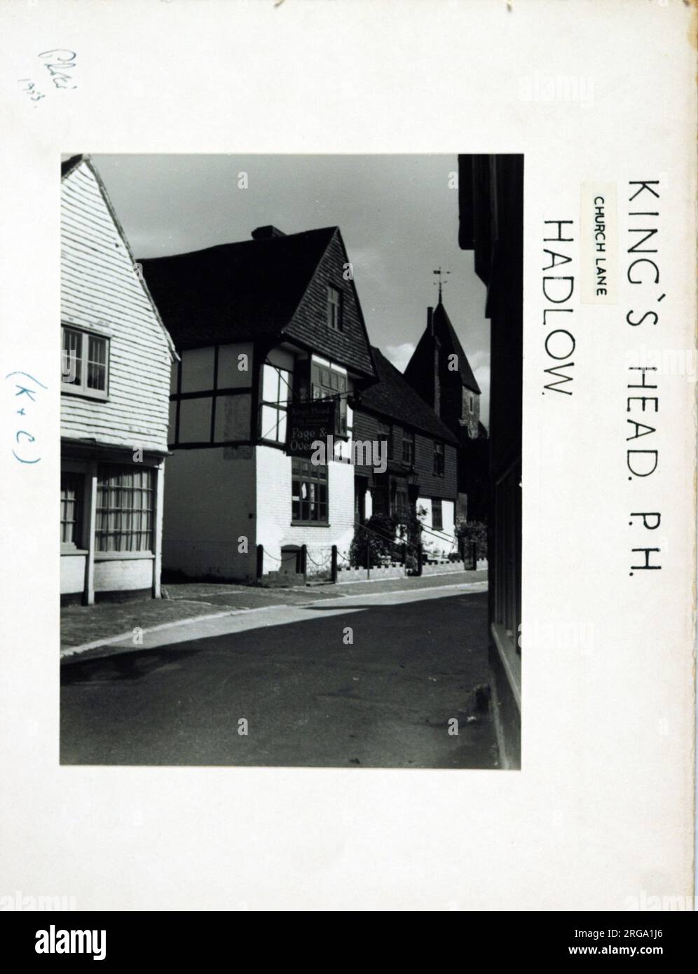 Photograph of Kings Head PH, Hadlow, Kent. The main side of the print ...