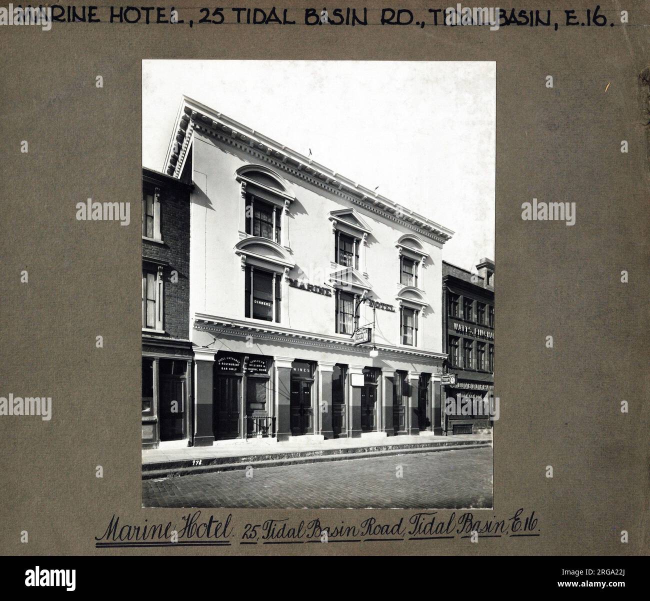 Photograph of Marine Hotel, Silvertown, London. The main side of the ...
