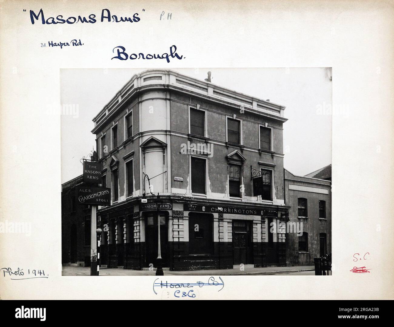 Photograph of Masons Arms, Borough, London. The main side of the print ...