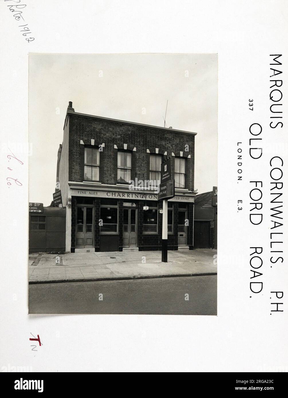 Photograph of Marquis Cornwallis PH, Old Ford, London. The main side of ...