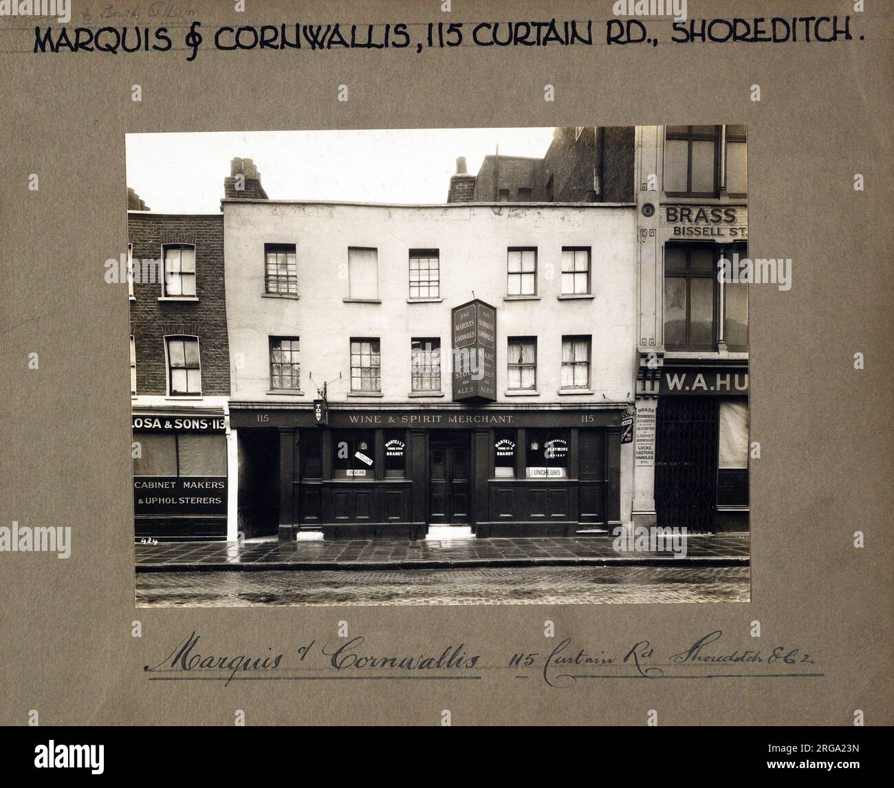Photograph of Marquis Cornwallis PH, Shoreditch, London. The main side ...