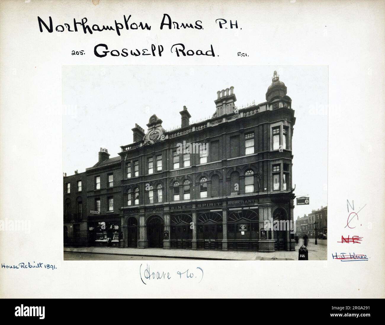 Photograph of Northampton Arms, Clerkenwell, London. The main side of ...