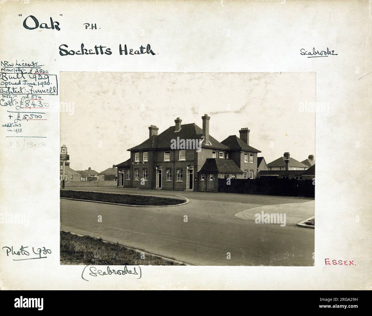 Photograph of Oak PH, Socketts Heath, Essex. The main side of the print ...