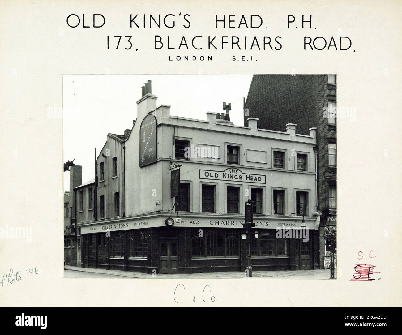 Photograph of Old Kings Head PH, Blackfriars, London. The main side of ...